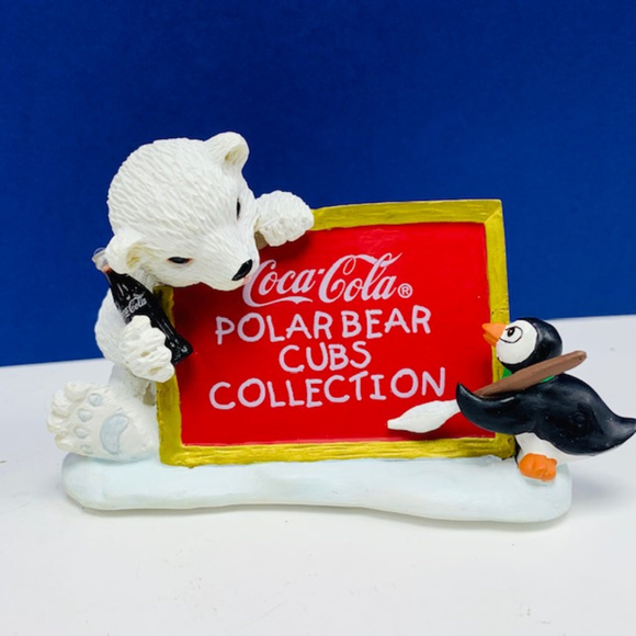 Coca Cola | Accents | Coca Cola Figurine Polar Bear Cub Sign Coke Vtg ...